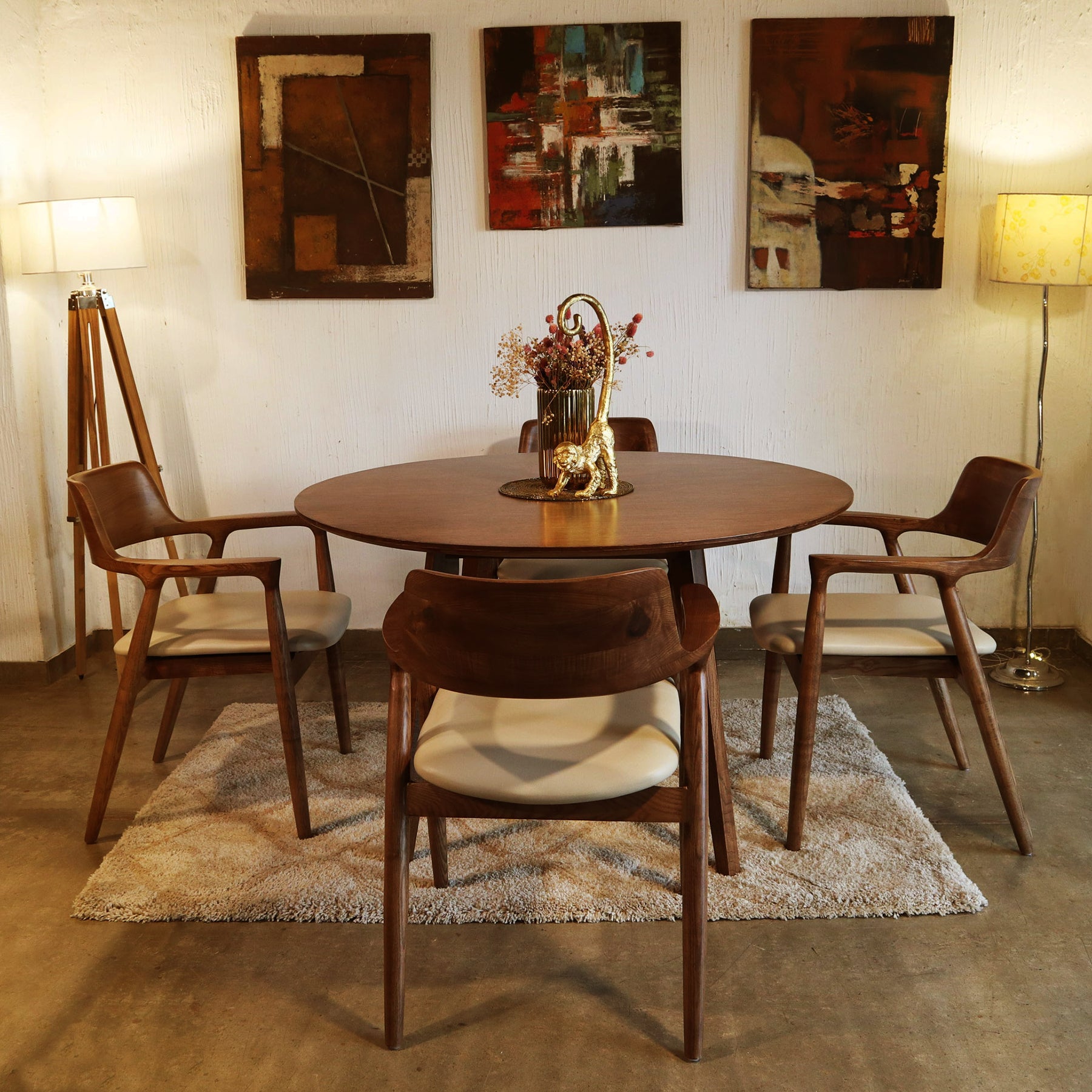 Classic and Clean Wooden Round Dining Table | East Lifestyle