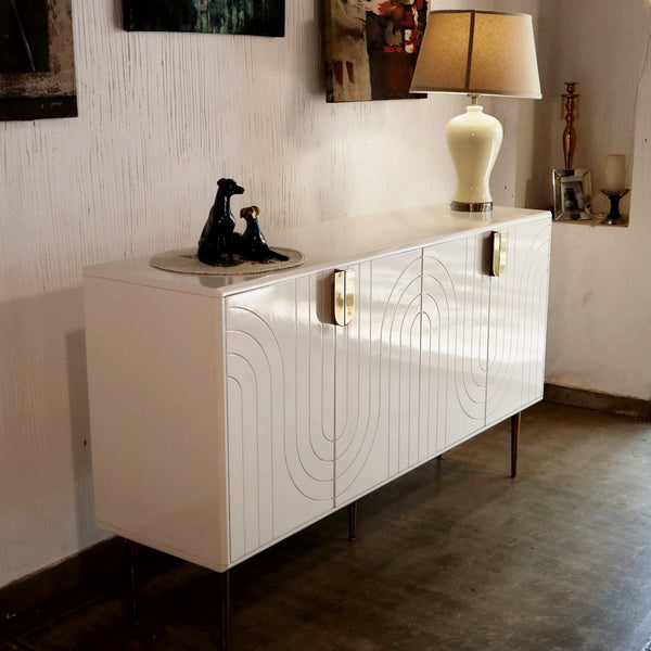 Buy minimal and modern TV Storage Unit- Ivory Wave TV Unit| East Lifestyle