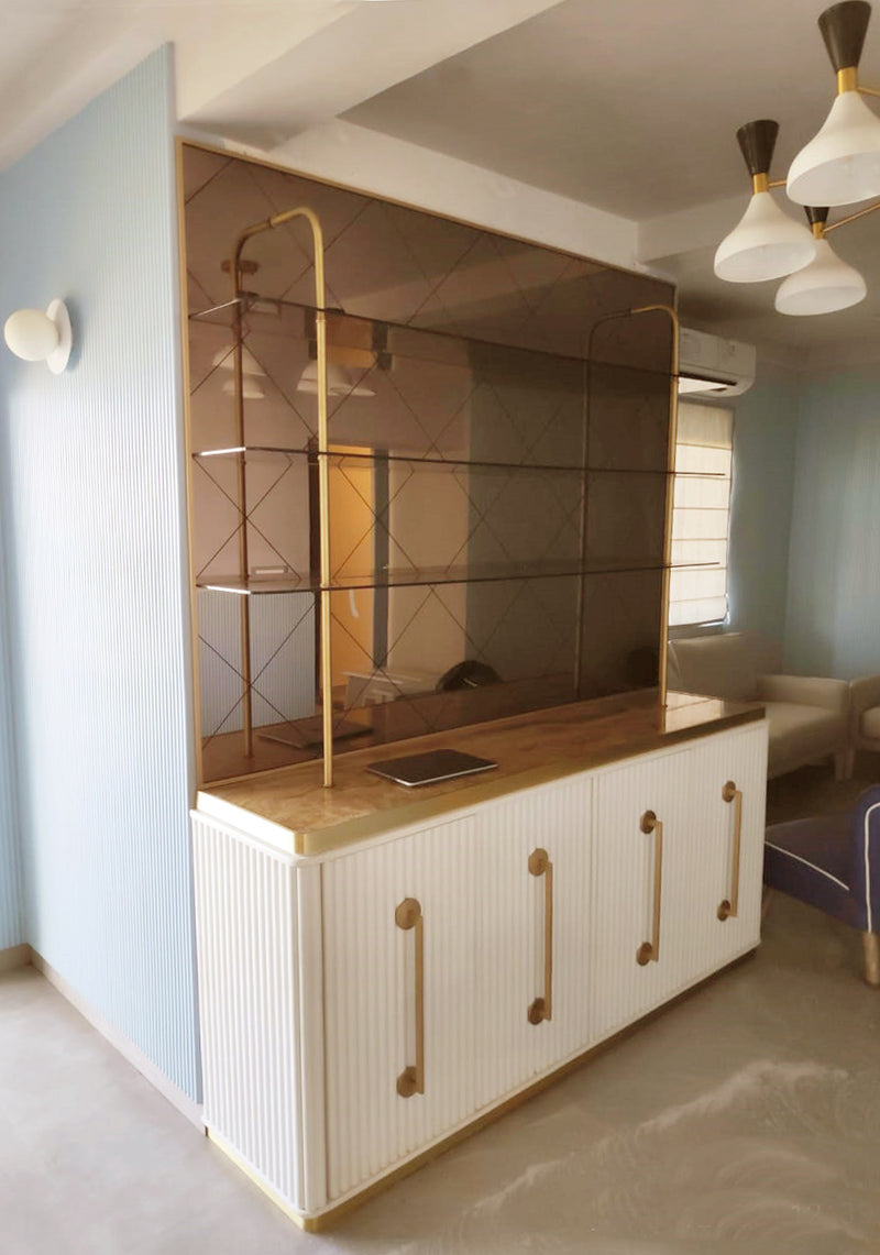 Buy premium bar cabinets for home- Luminox Leather Clad Bar Unit| East ...