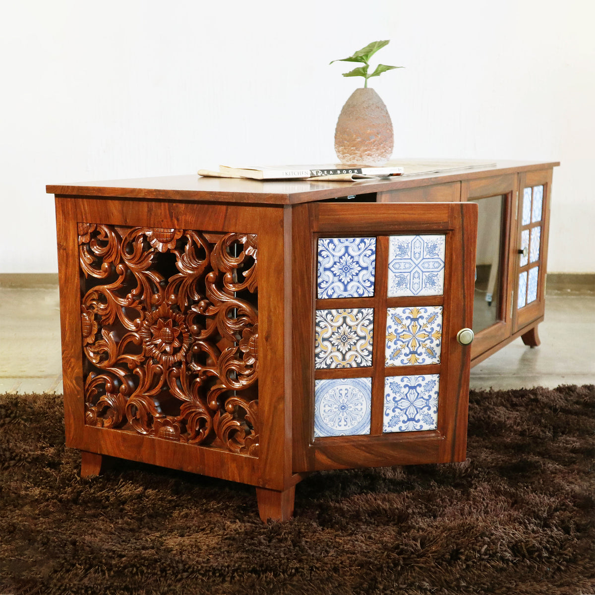 Buy spacious TV unit for living room - Tile TV Unit | East Lifestyle