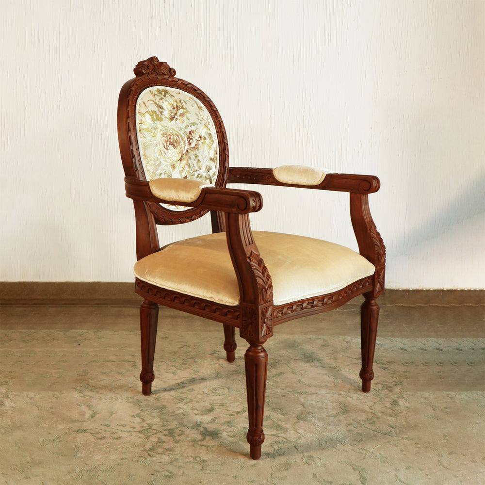 Ornate wooden chair with arm rest- Windsor Arm Chair| East Lifestyle